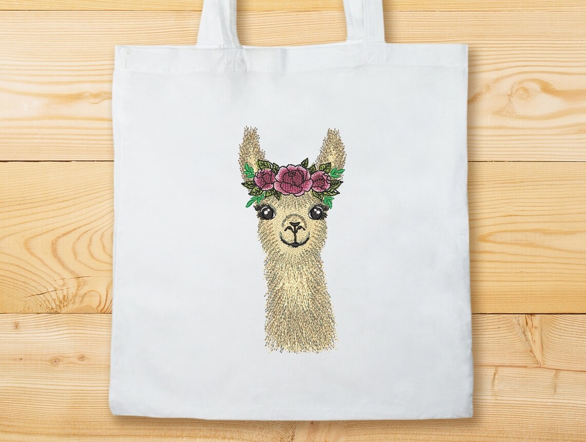 Floral Lama Embroidery Design 4 Sizes Instant Download | Etsy