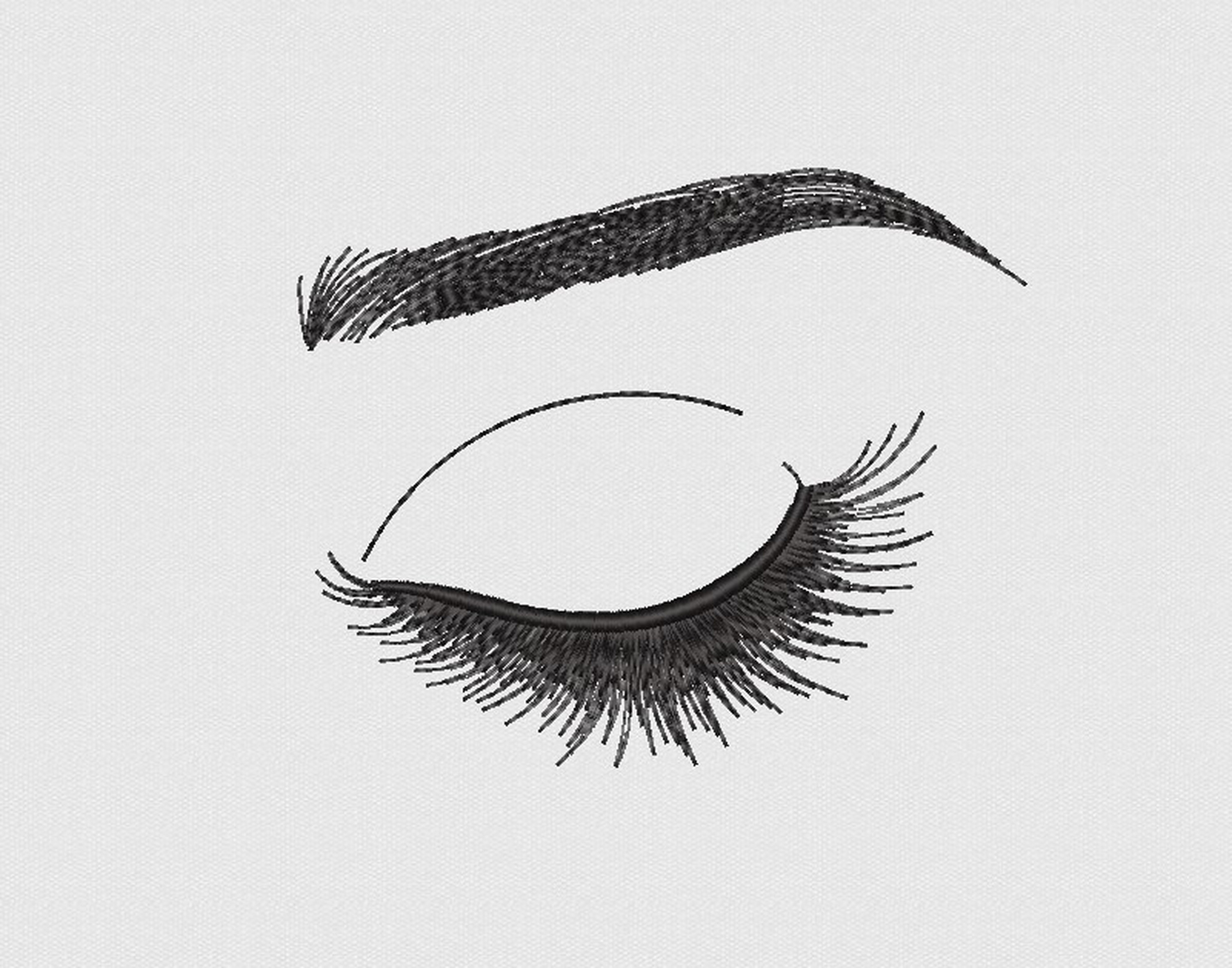 Eyelashes Embroidery Design 3 sizes | Etsy