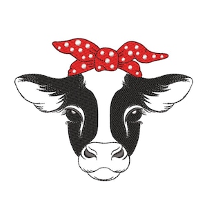 Cow Embroidery Design, Cute Cow Face Embroidery Design, Cow With ...