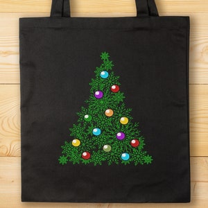 Snowflake Christmas Tree Embroidery Design, 4 Sizes, Instant Download ...