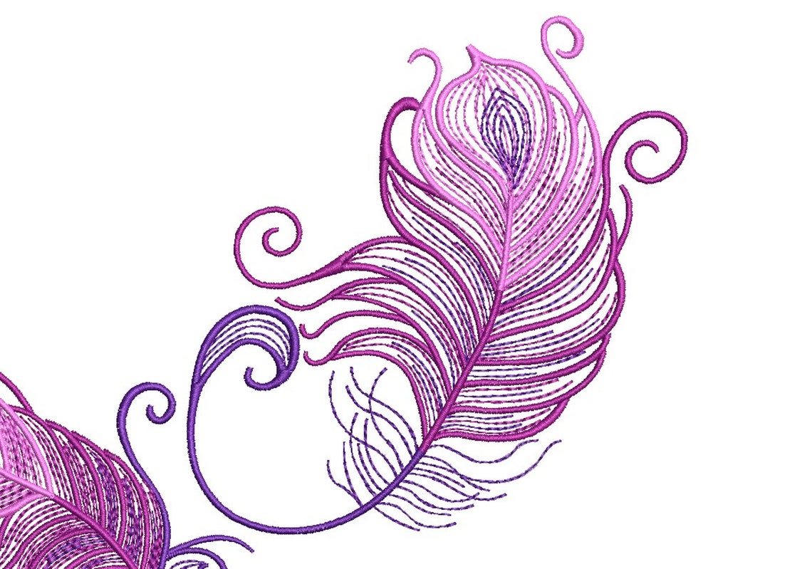 Feathers Embroidery Design | Etsy