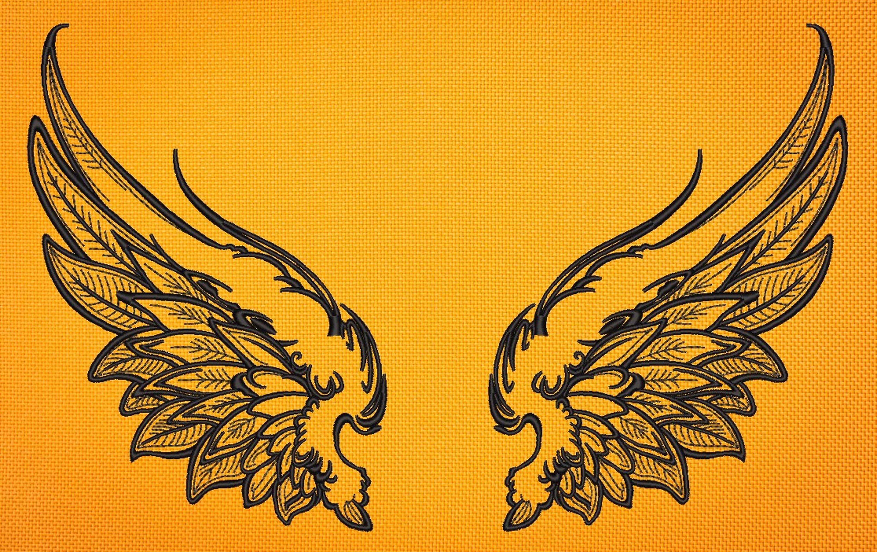 Wings Embroidery Design 3 sizes Instant download | Etsy