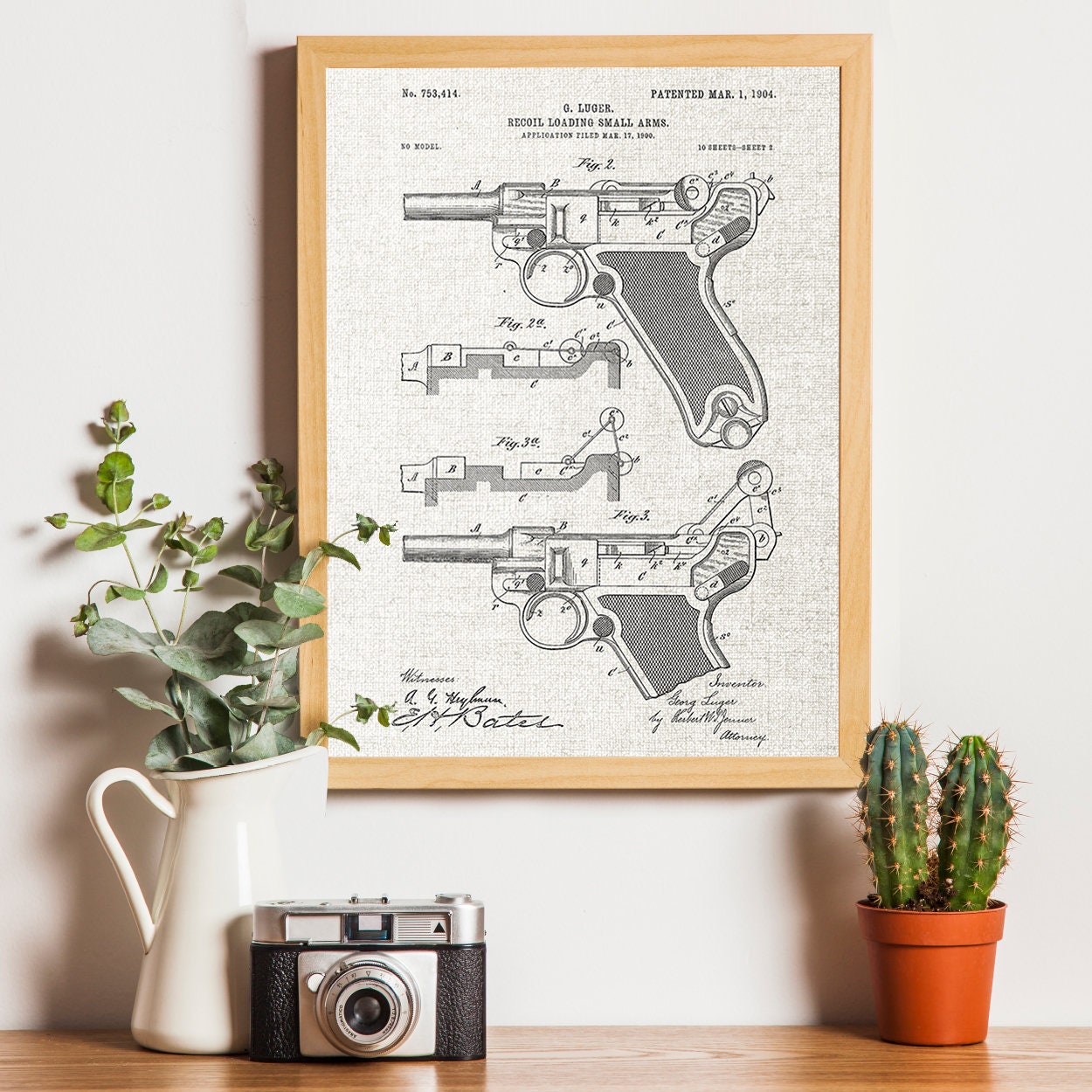 Luger Pistol Pistol Patent Pistol Design Pistol Art Pistol - Etsy