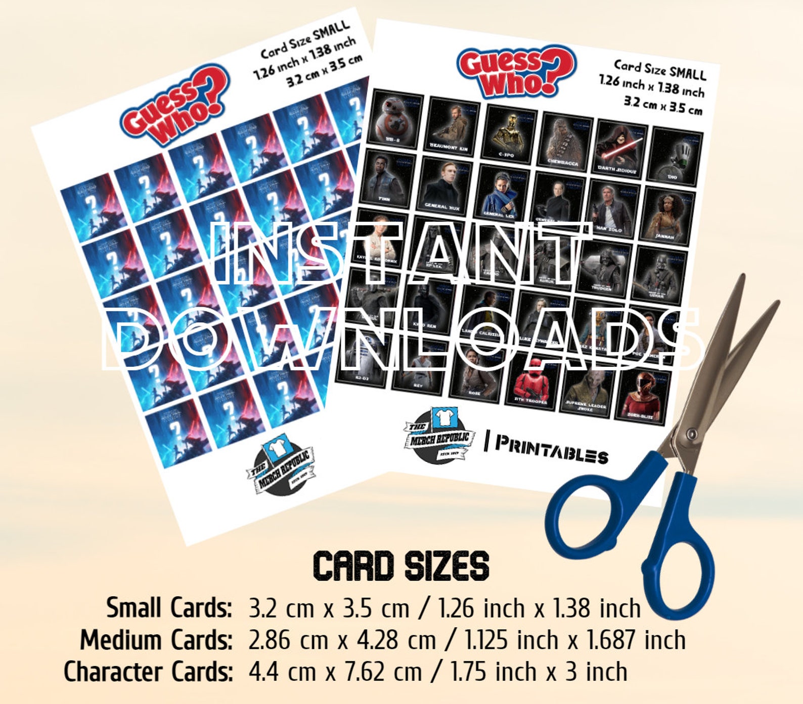 Brand New Star Wars 'guess Who' Game Cards, Printable Game Cards, Star ...