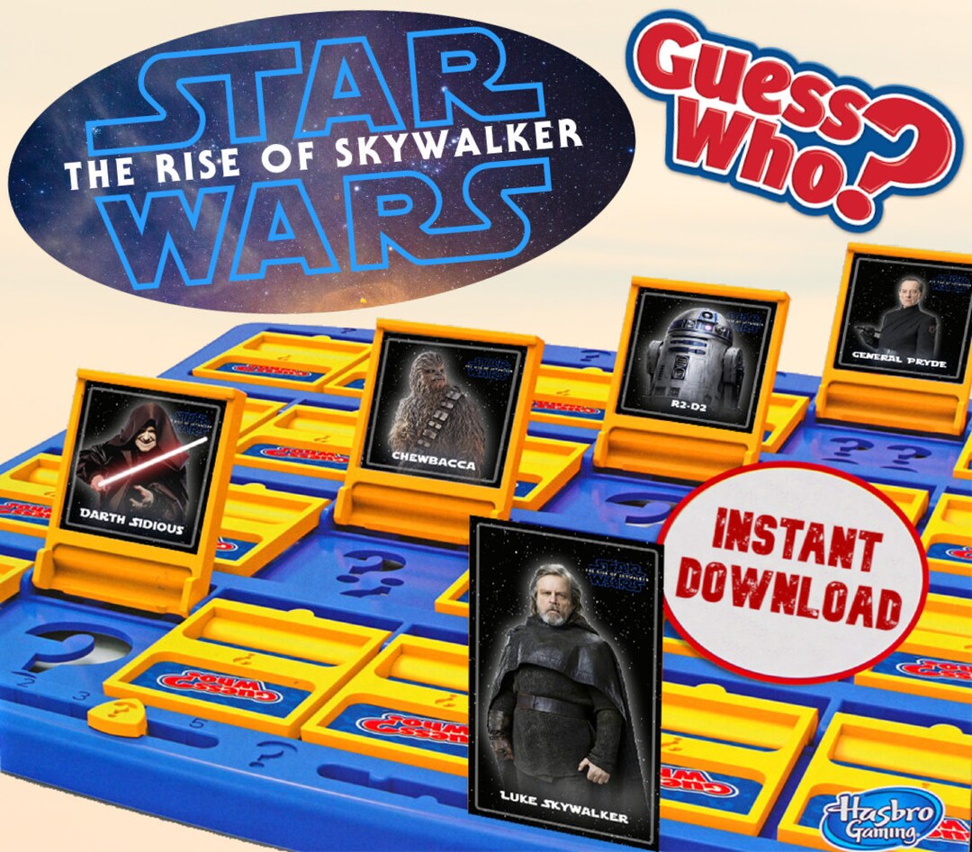 Brand New Star Wars 'guess Who' Game Cards, Printable Game Cards, Star ...