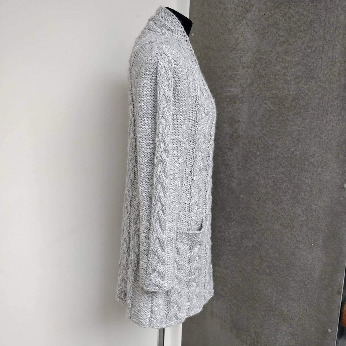 Open Front Cardigan. Gray Cardigan With Pockets. Aran Wrap Cardigan ...