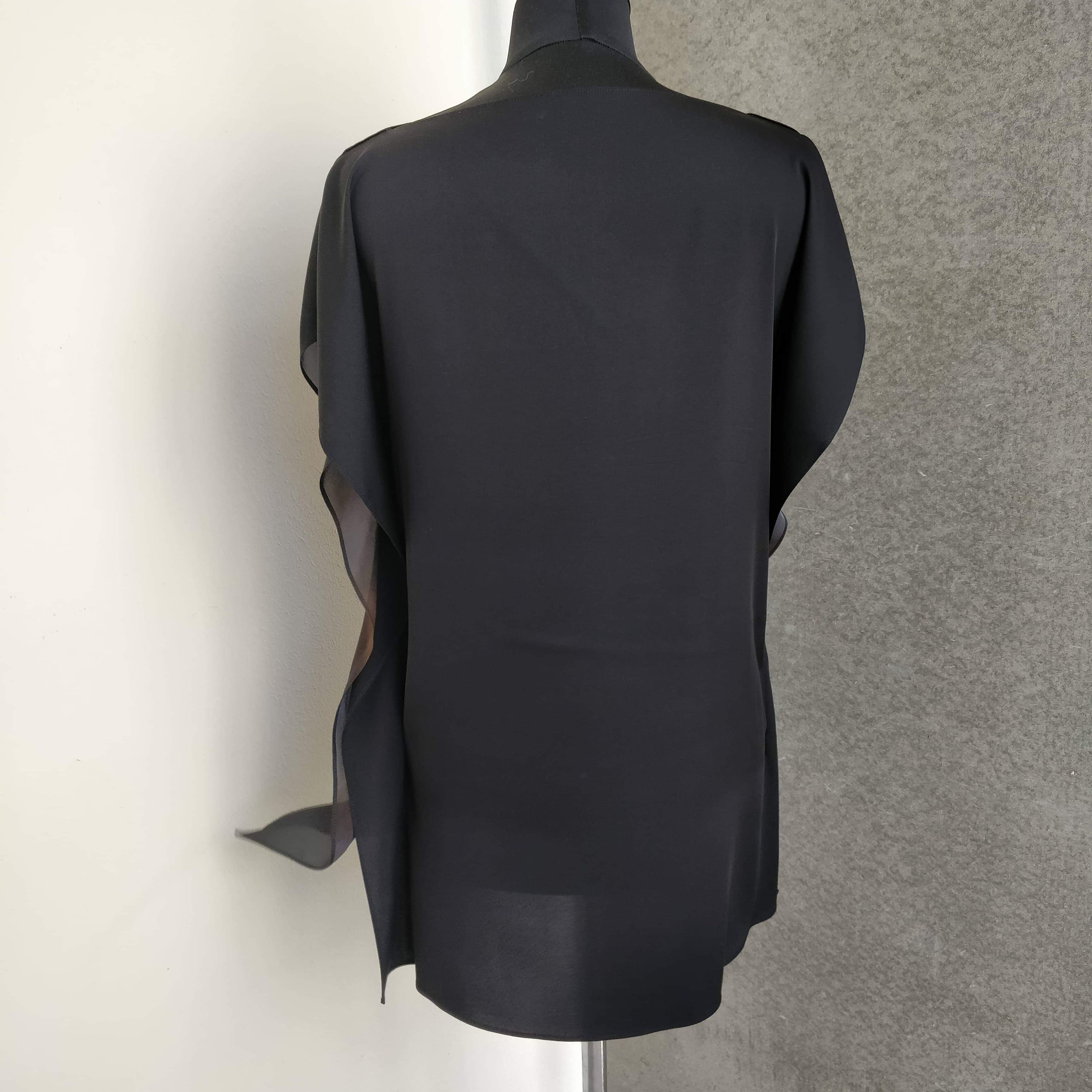 Black Silk Tunic Blouse. Floral Tunic. Silk Tunic. Summer Tunic. Black ...