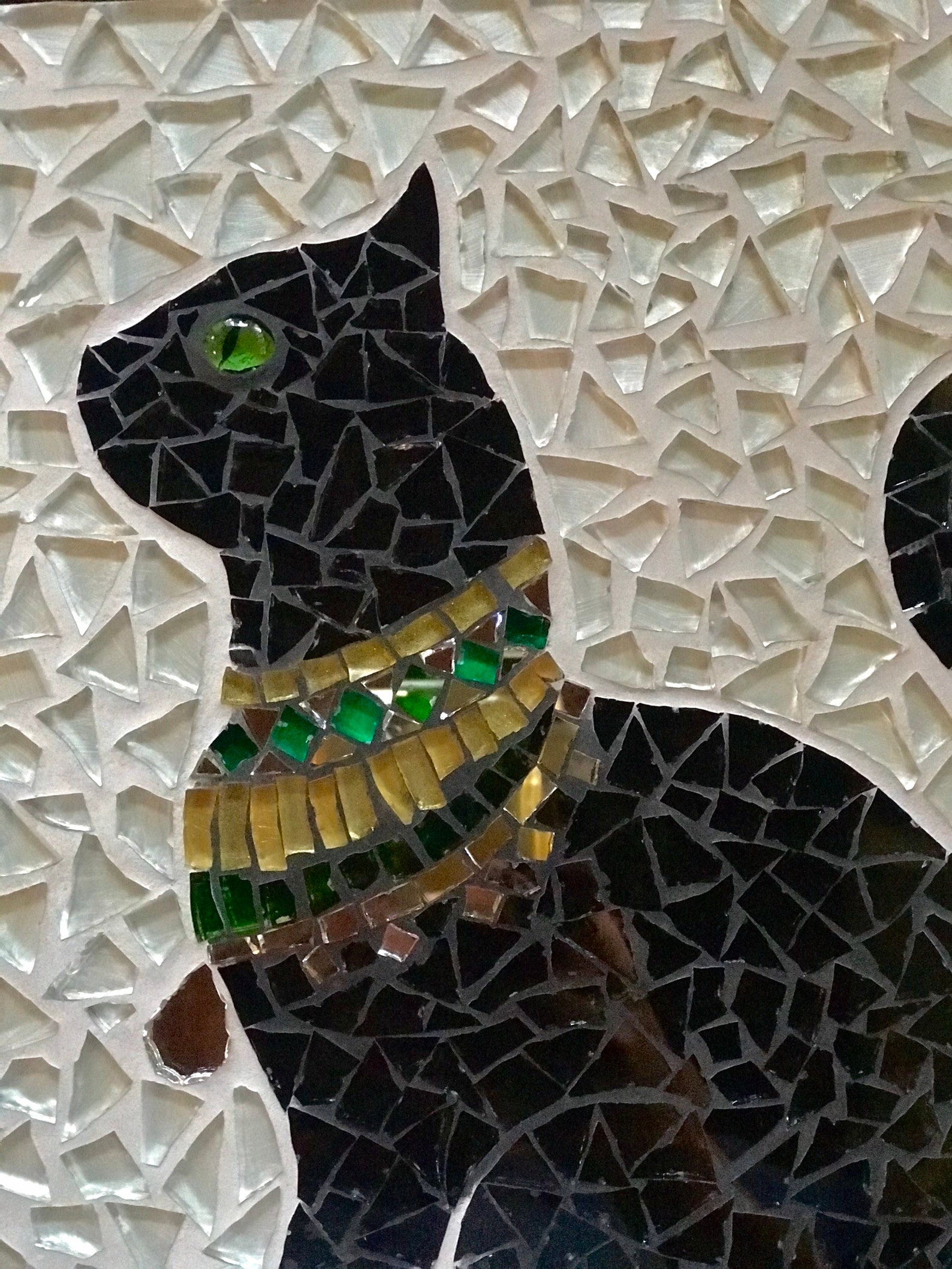 Egyptian black cat mosaic wall art | Etsy