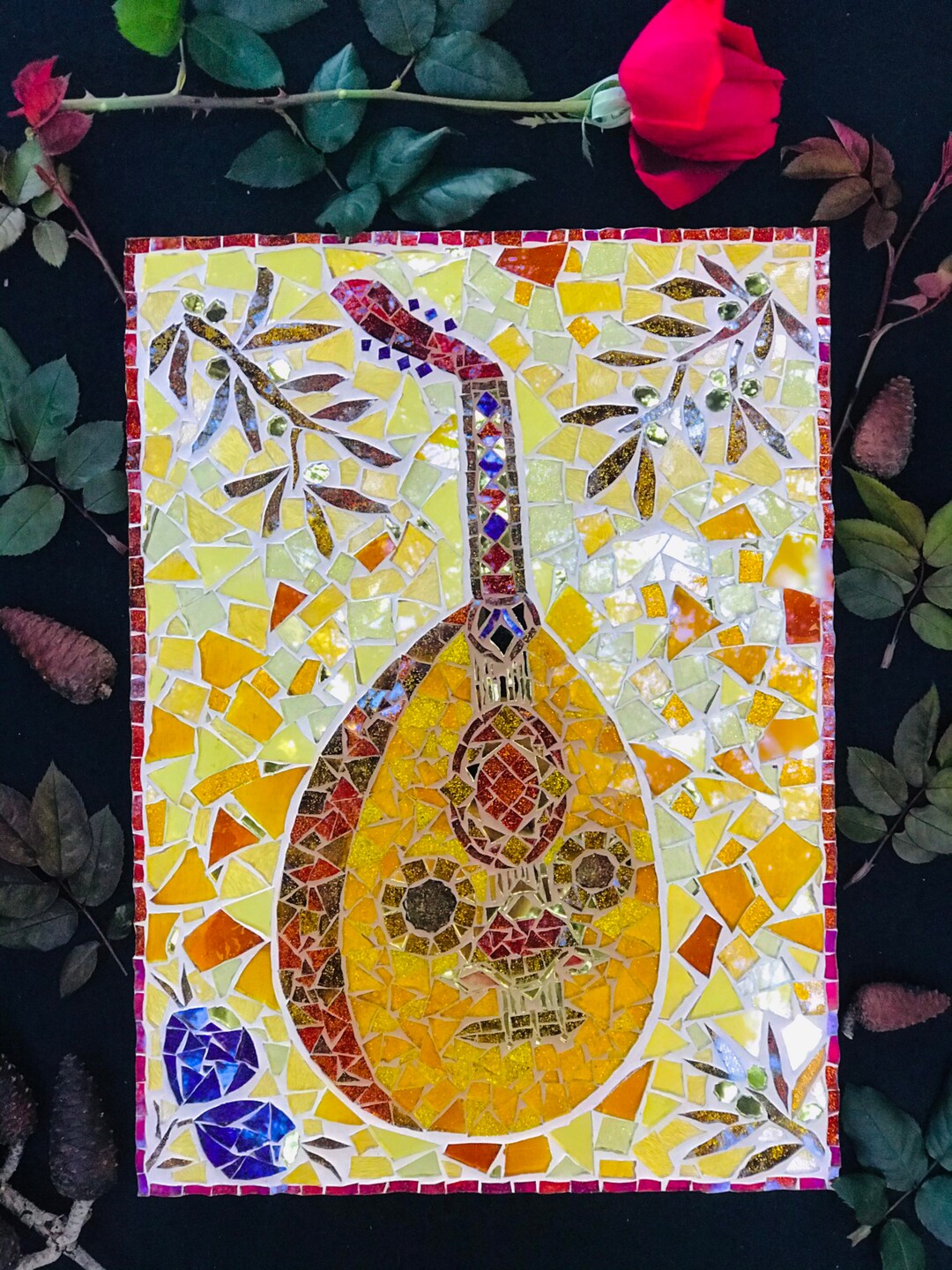 Oriental Oud Musical Instrument Mosaic Art, Oriental Mosaic, Olives ...