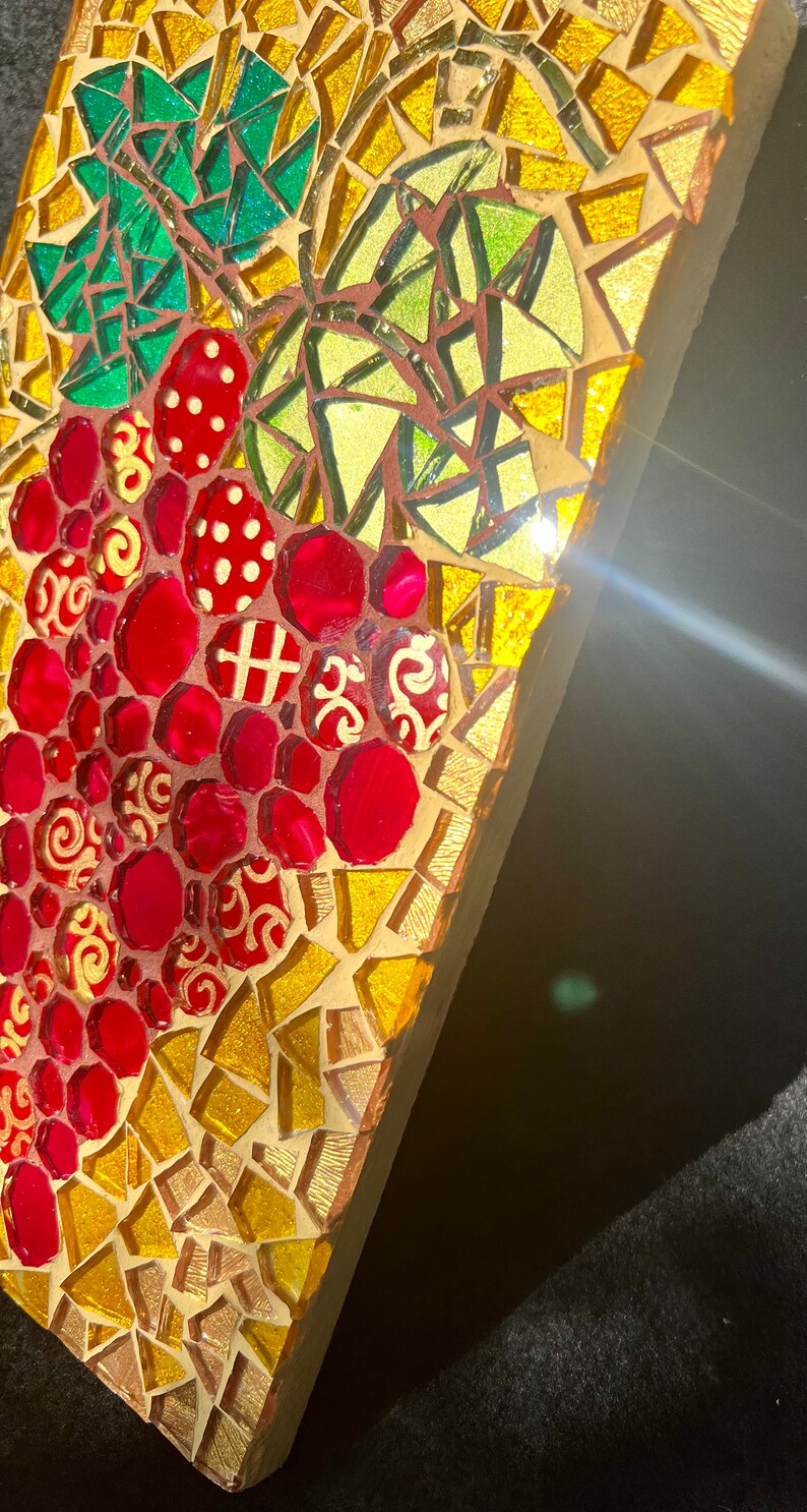 Red Grapes Glass Mosaic, Grapes Mosaic, Kitchen Mosaic, Fruit Garden ...