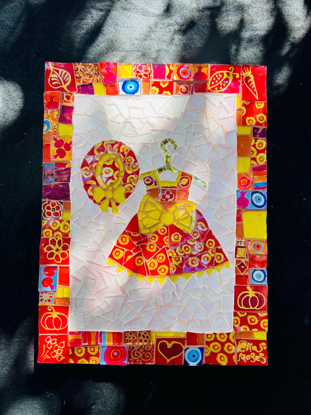 Baby Girl Dress and Hat Mosaic, Baby Room Decor, Baby Glass Mosaic ...