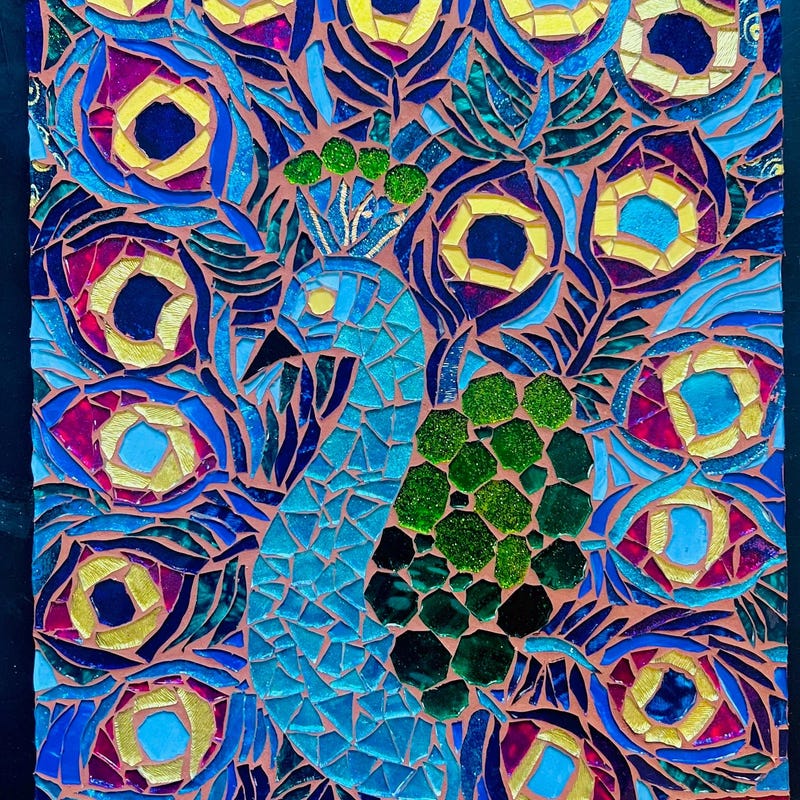 Mosaic Peacock - Etsy