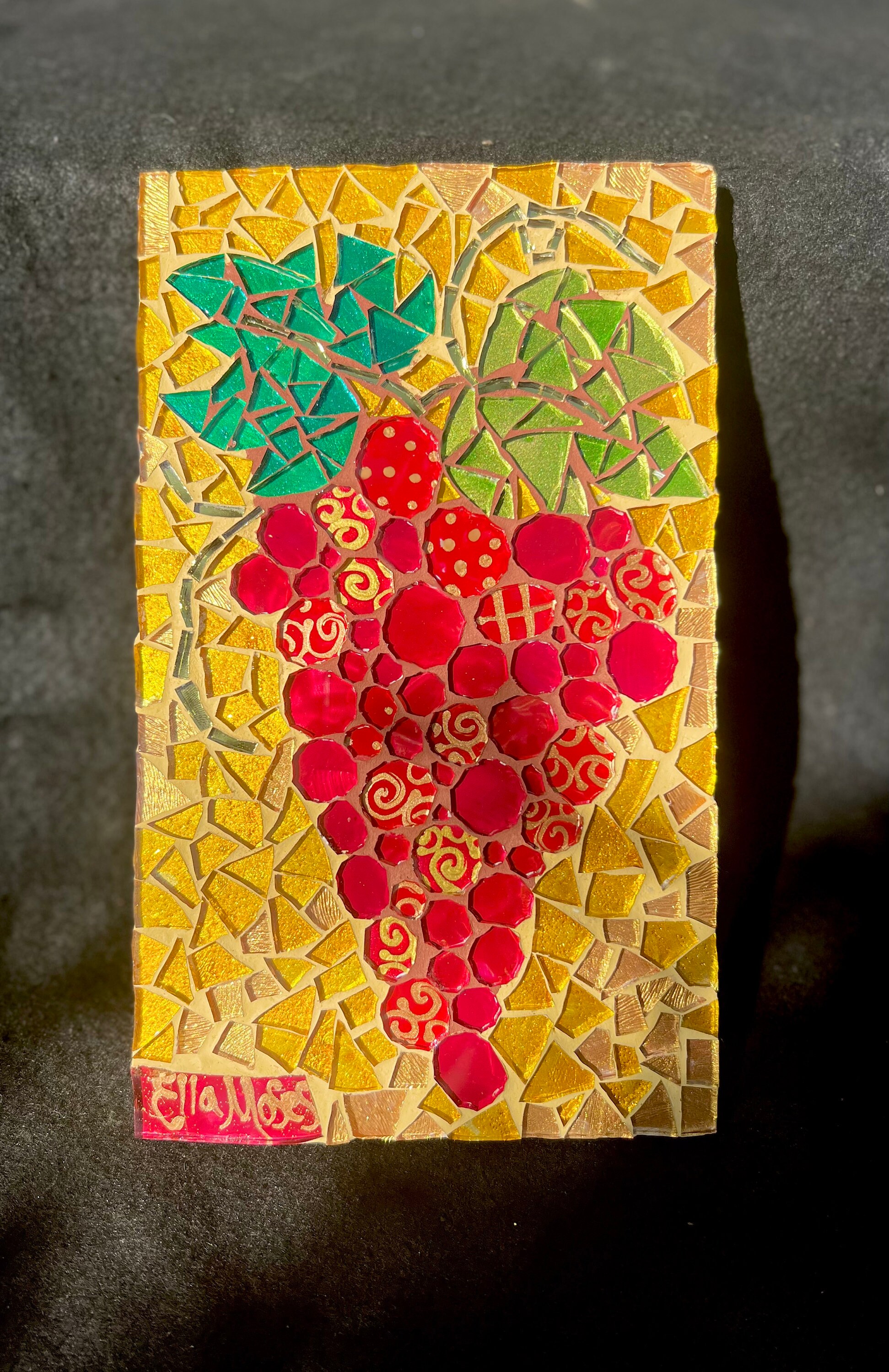 Red Grapes Glass Mosaic, Grapes Mosaic, Kitchen Mosaic, Fruit Garden ...