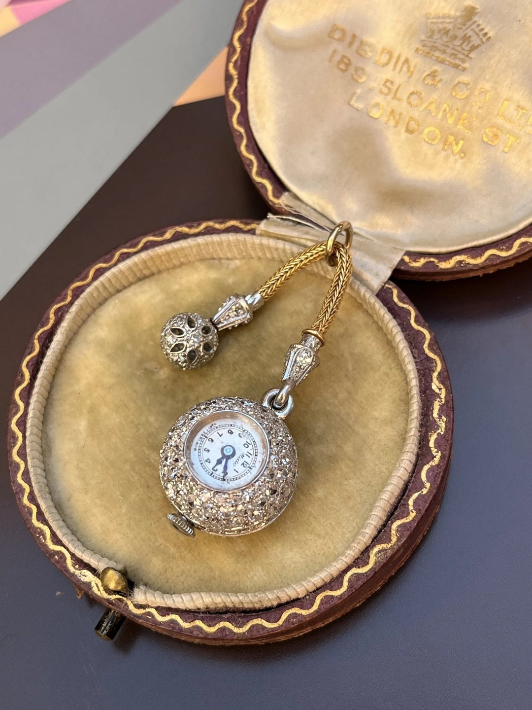 Vintage Art Deco by Mido Platinum, 18K Yellow Gold & 3.50ct Single-cut ...