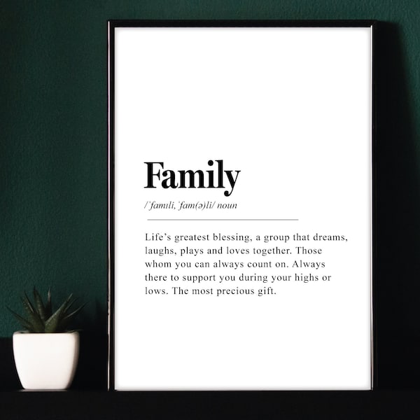 Family Definition - Etsy