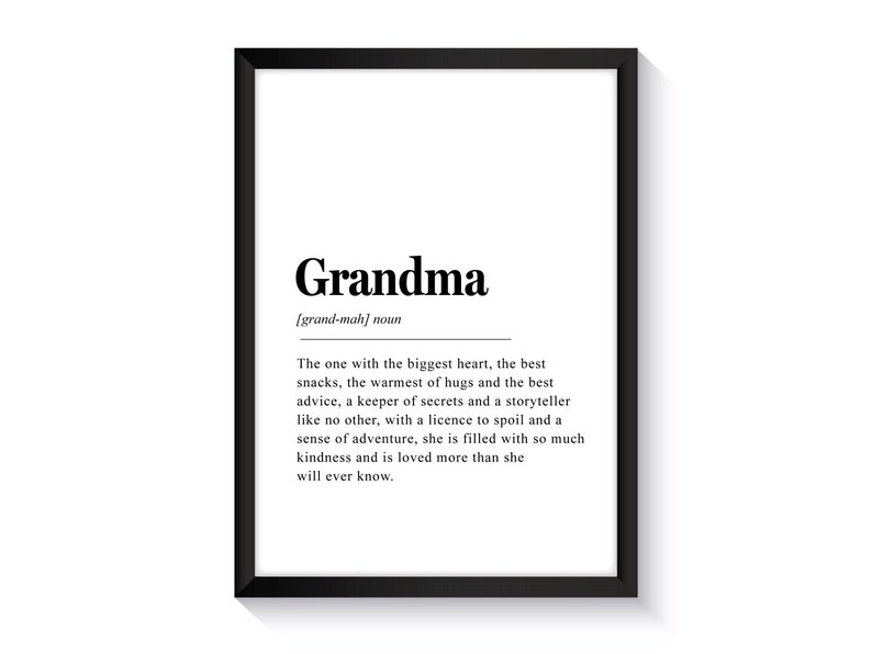 Grandma Definition Print: Home Decor Wall Art - Etsy