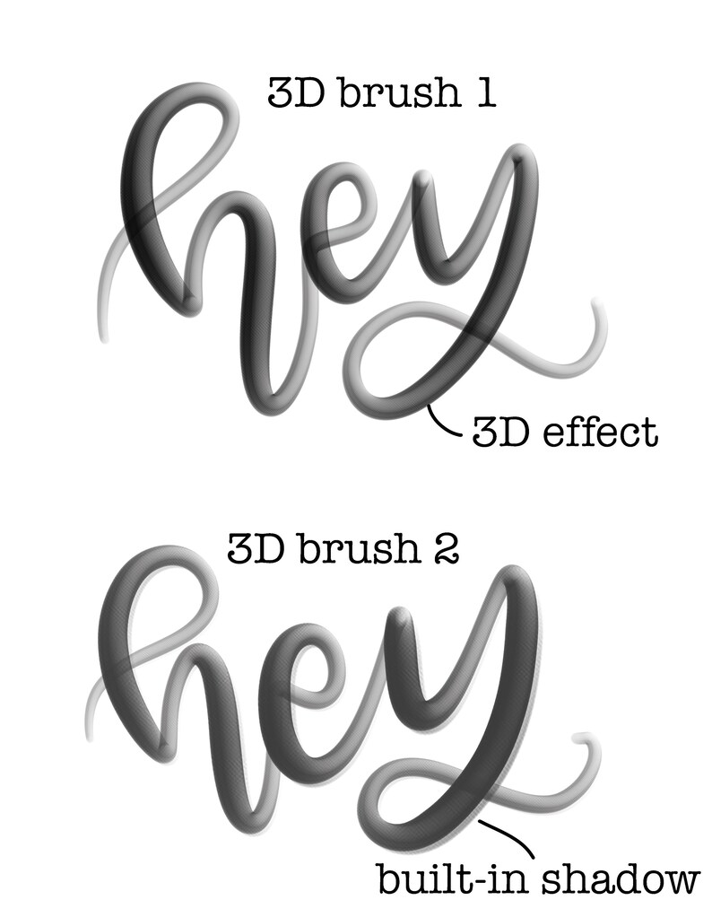 3D Lettering Brushes for Procreate Digital Download - Etsy