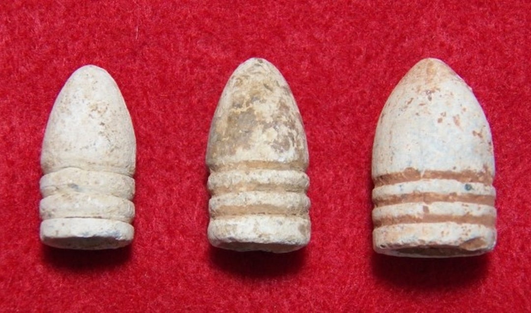 3 Different Cal. Excavated Civil War Yankee 3-ring Bullets - .54, .58 ...