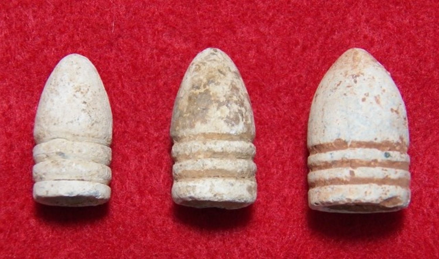 3 Different Cal. Excavated Civil War Yankee 3-ring Bullets - .54, .58 ...