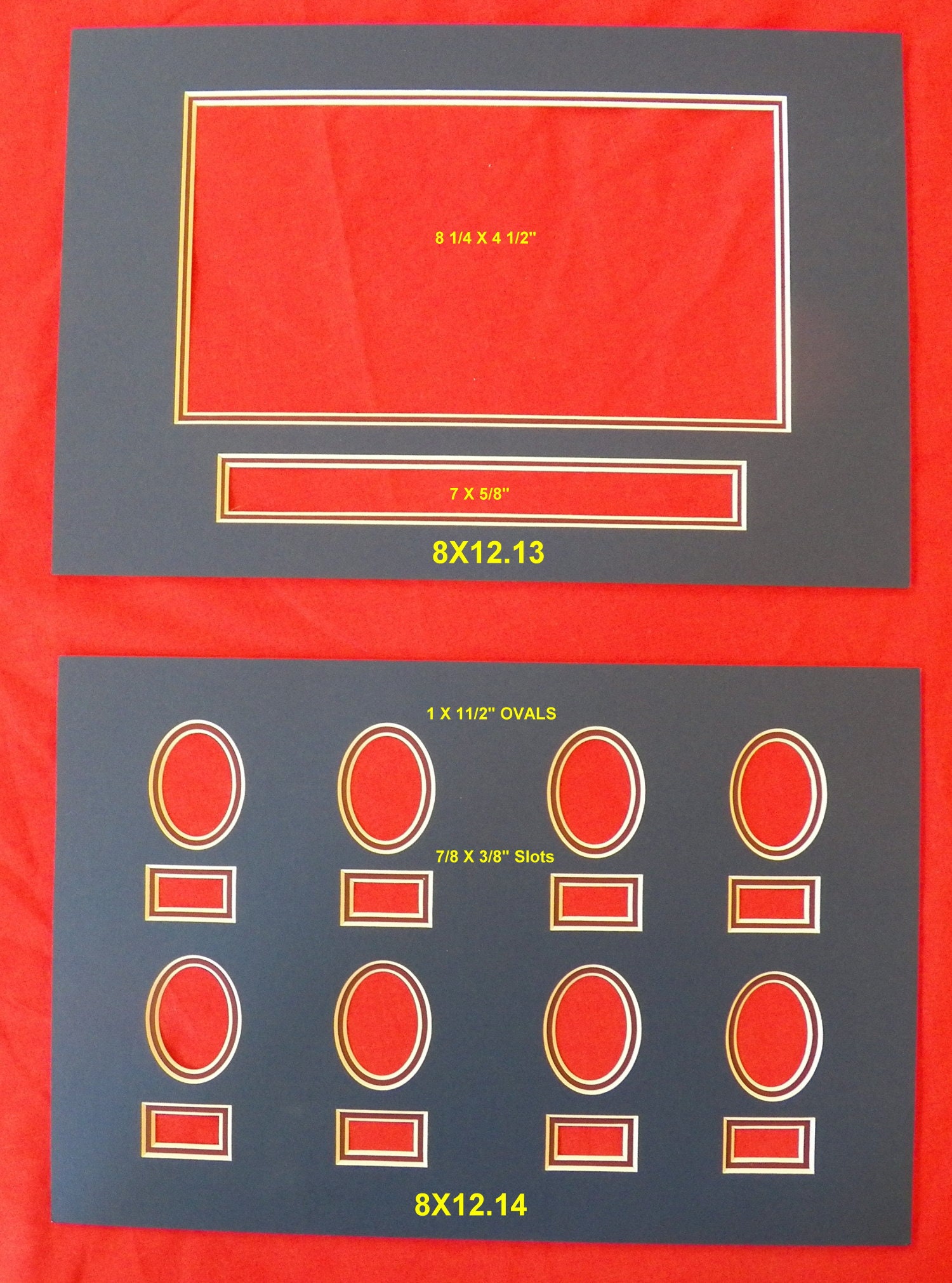 8"x12" Double Mats in A 8"x12" Riker Display Case for Civil War ...