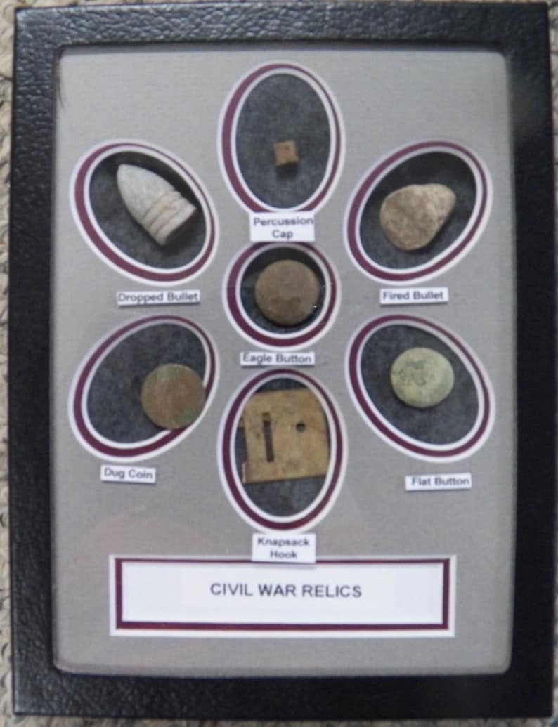 Matted Set of 7 Identified Excavated Civil War Relics W/dug Coin - Etsy