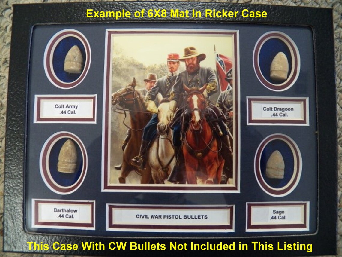 6"x8" Mats in Riker Display Case for Civil War Artifacts or Other ...