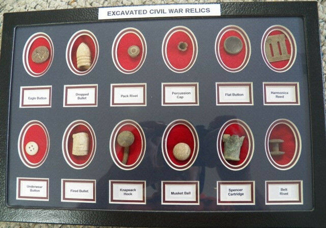 Large Matted Gift Set of 12 Identified Excavated Civil War Relics - Etsy