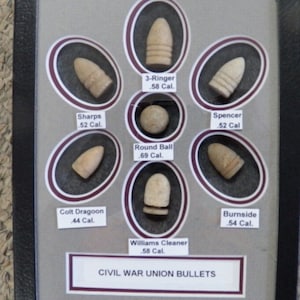 Nice Starter Set of Excavated Yankee Civil War Bullets in a Matted 6x8 ...