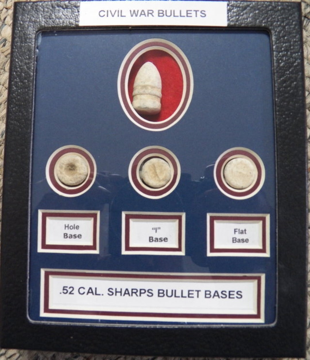 3 Different Dug Civil War .52 Cal. Sharps Bullets With Different Bases ...