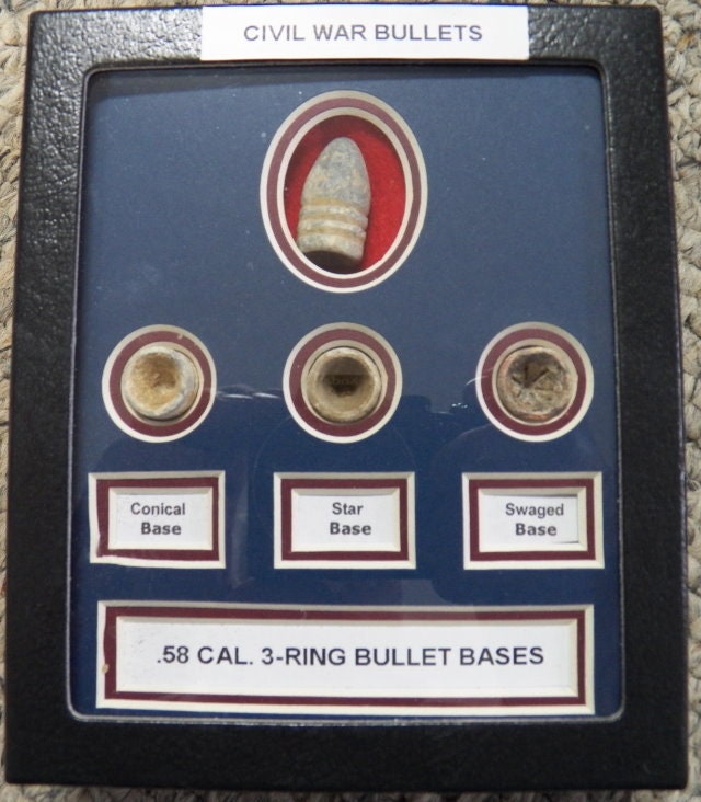 Dug Civil War 3-ring .58 Cal. Bullets With Different Bases | Etsy
