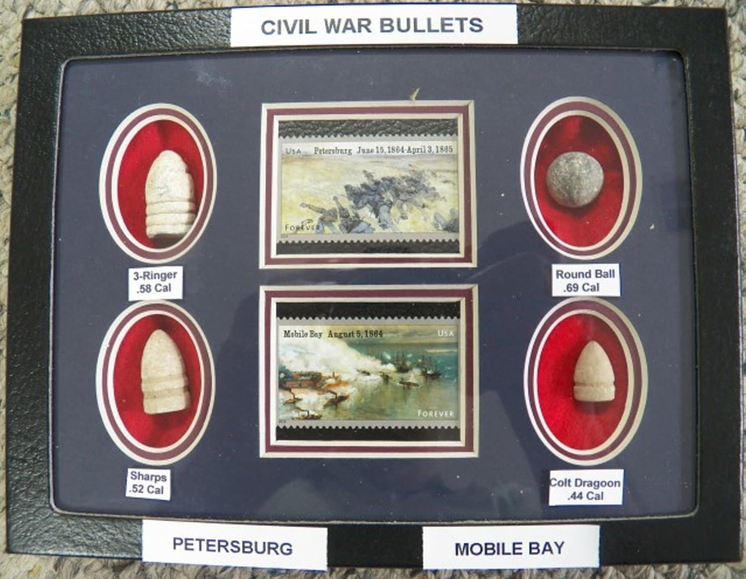 Civil War Bullets - Commemorative Stamp of Petersburg & Mobile Bay ...