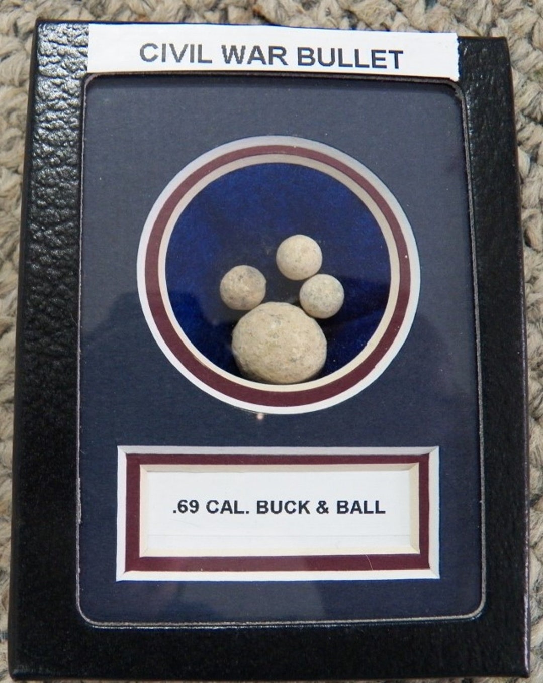 Excavated Dropped Civil War Buck & Ball Bullet Group in 4"x5" Ricker ...