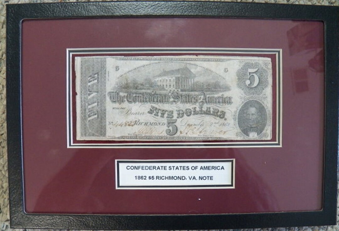 8"x12" Mat in A 8"x12" Riker Display Case for Civil War Currency or ...