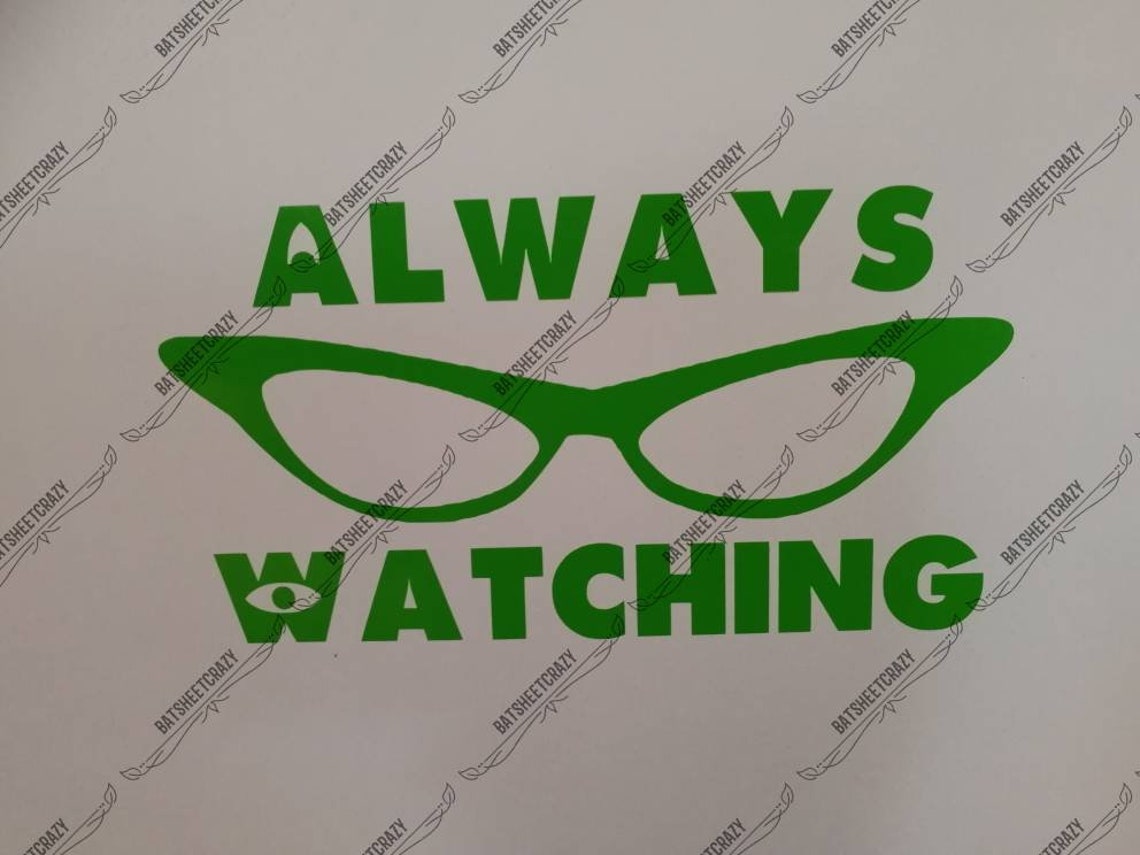 Monsters Inc Roz "always Watching" With Glasses Detail Adhesive Vinyl ...