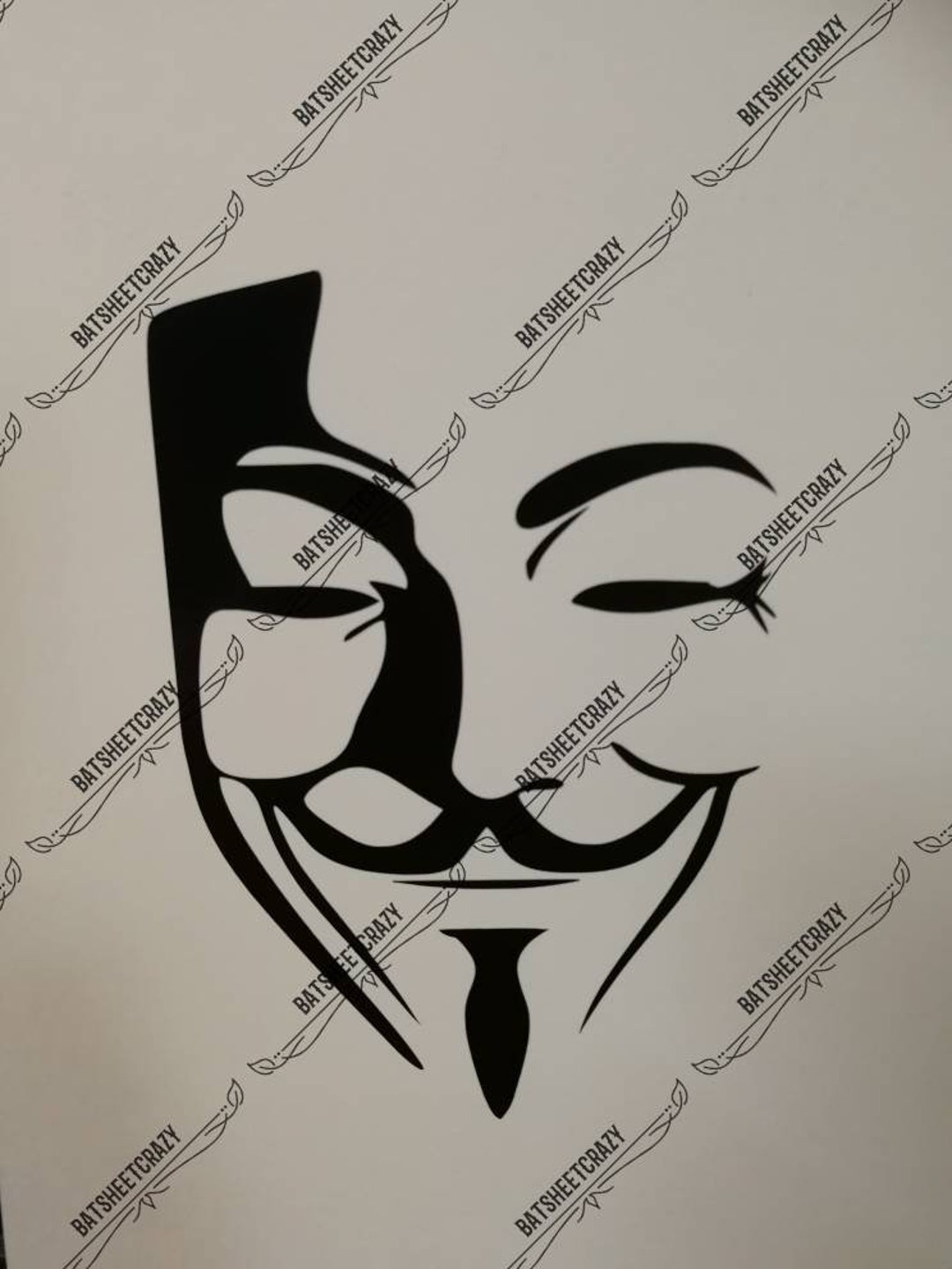Anonymous / V for Vendetta Mask Adhesive Vinyl Decal for Car/laptop ...