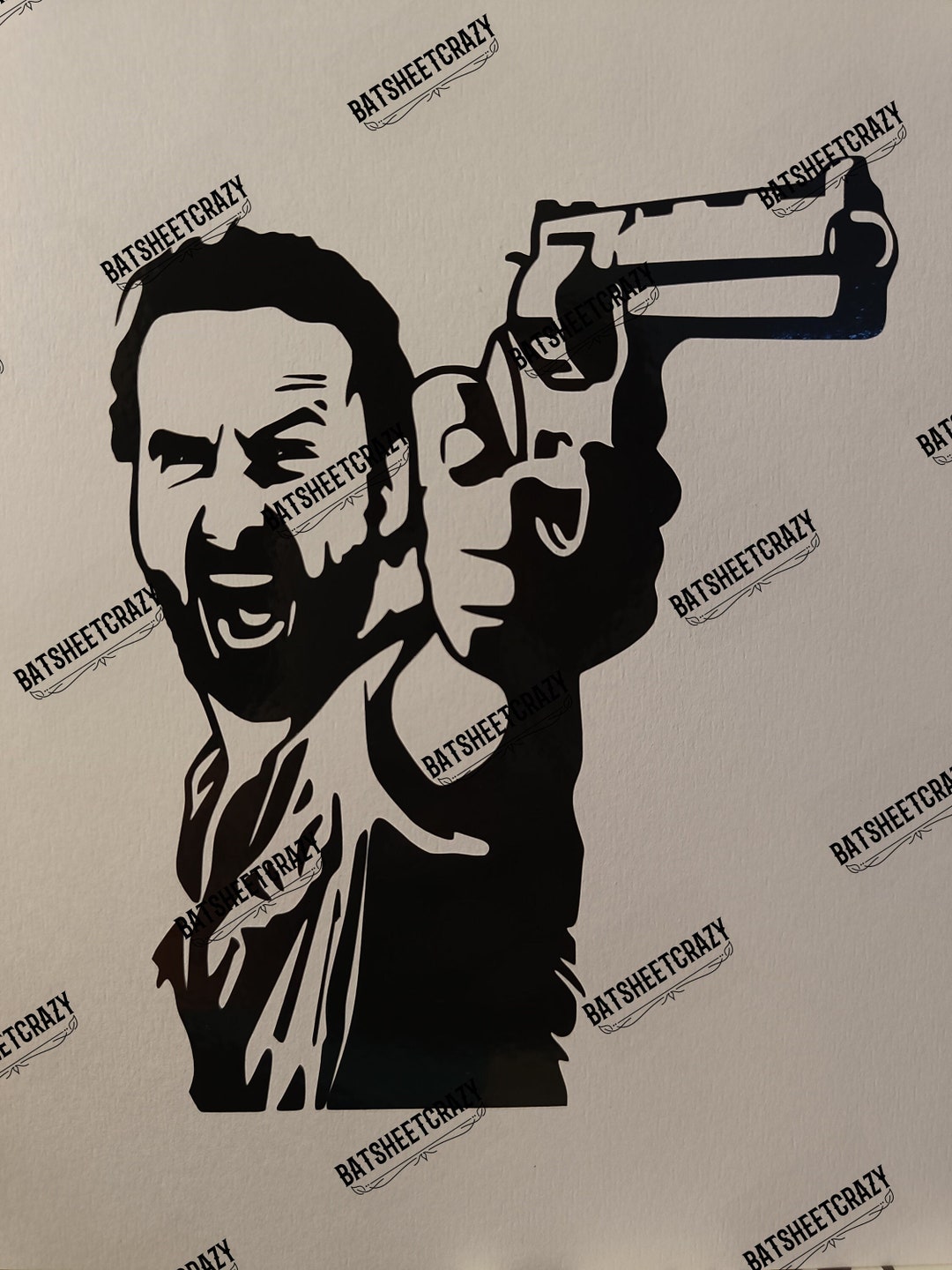 The Walking Dead Rick With Gun Adhesive Vinyl Decal for Car/van/laptop ...