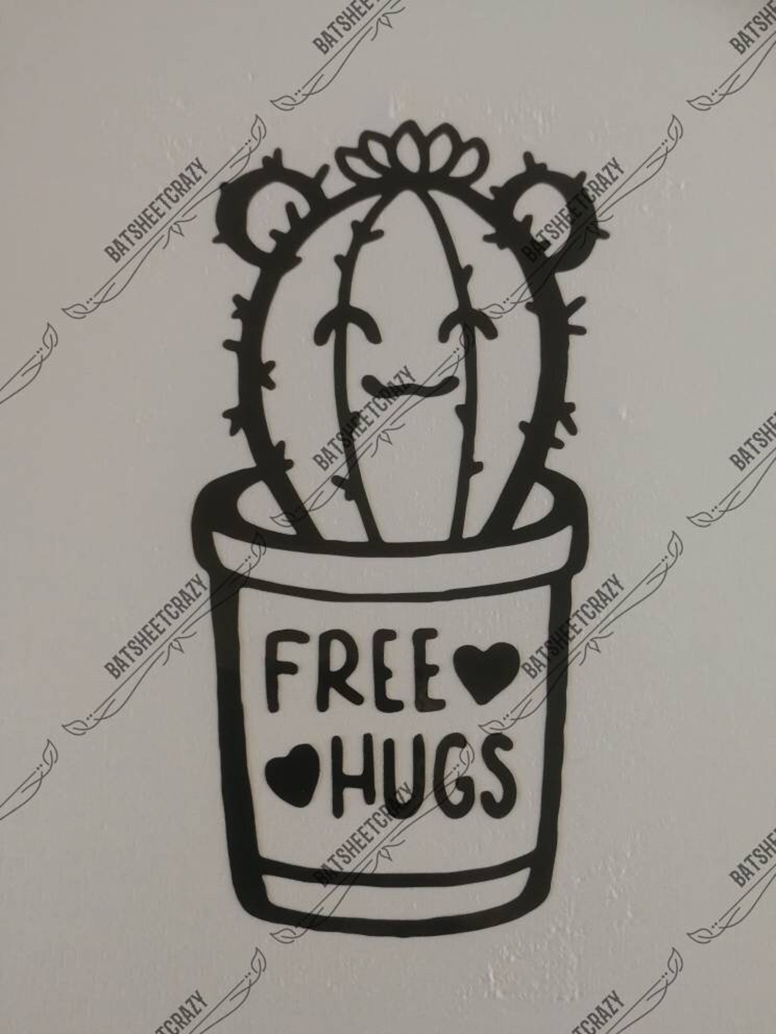 Cute Funny Cactus free Hugs Adhesive Vinyl Decal | Etsy