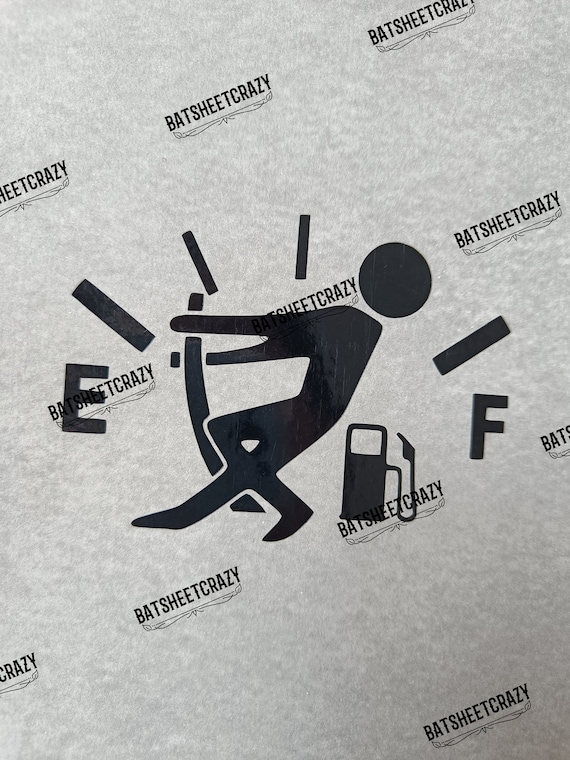 Funny Stickman Pulling Fuel Gauge Away From Empty Adhesive | Etsy