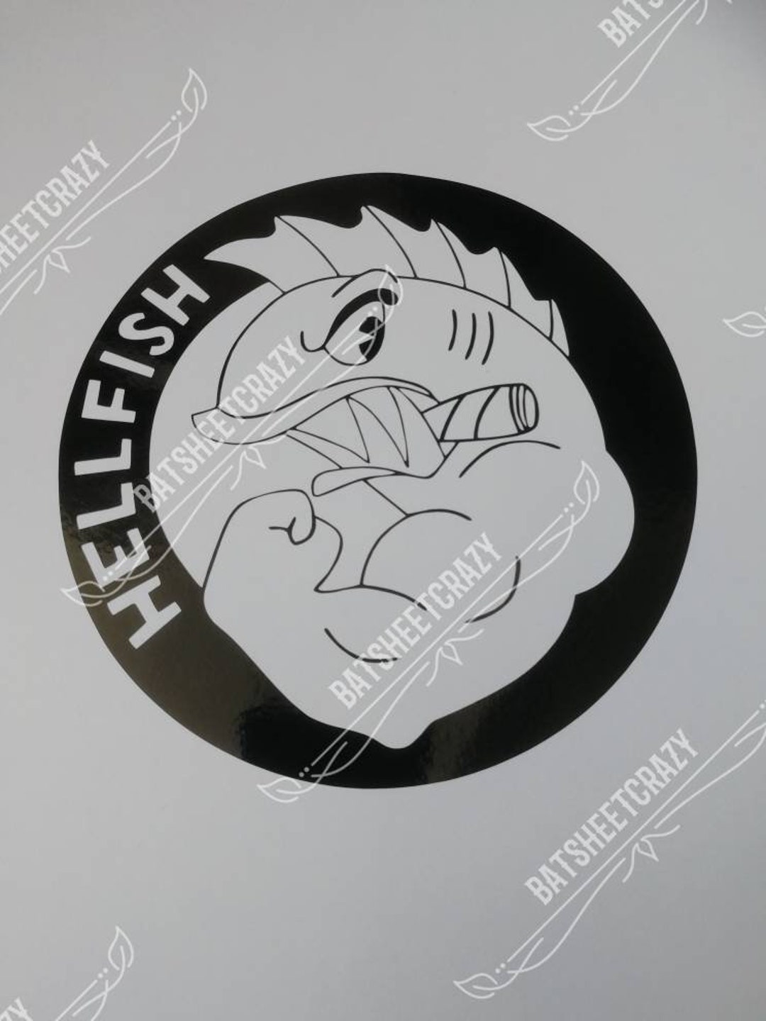 The Simpsons Grandpa Simpsons Flying Hellfish Logo Adhesive Vinyl Decal ...