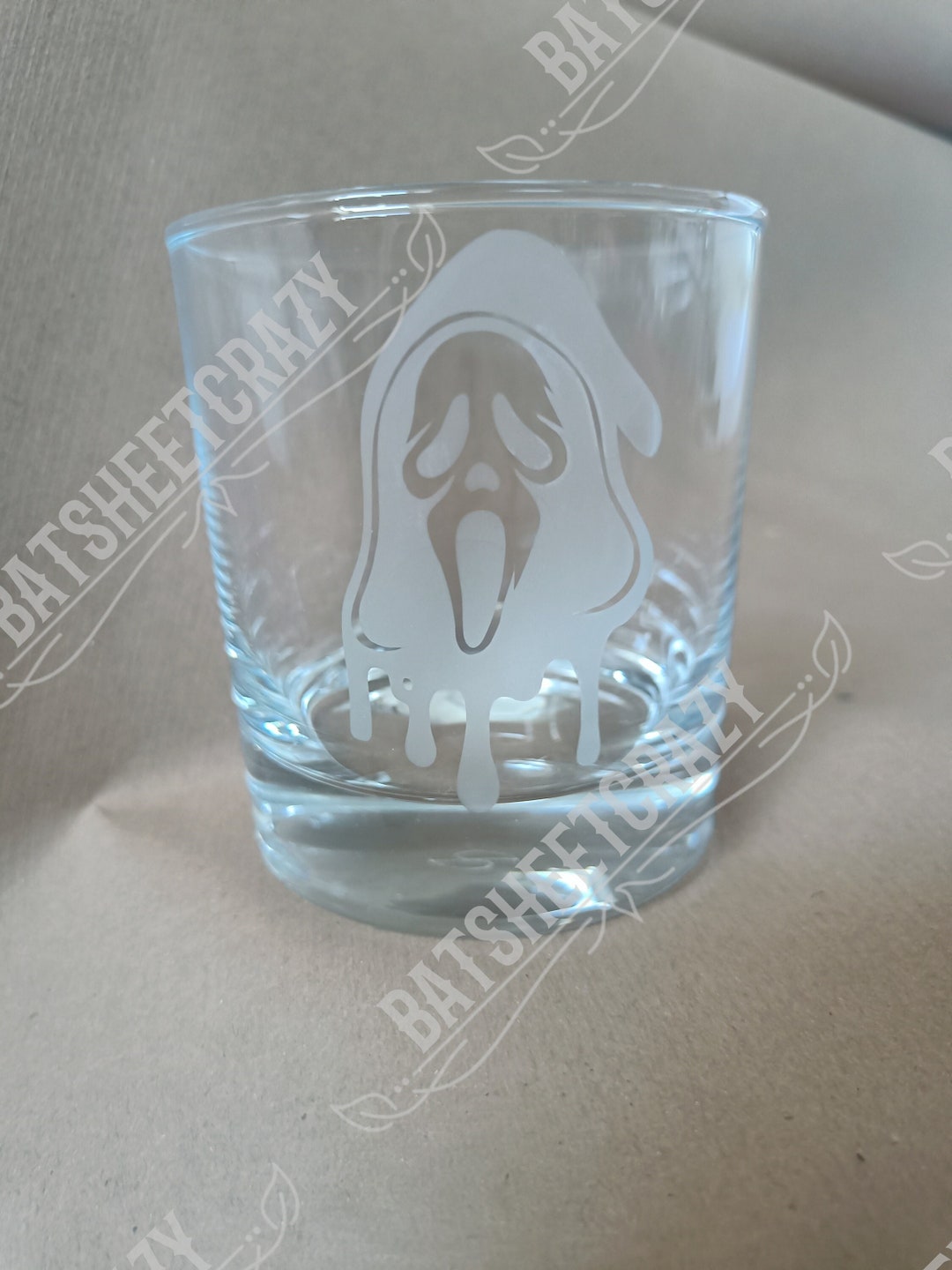 Scream Movie Franchise Ghostface Hand Etched Heavy Bottomed Mixer Glass ...