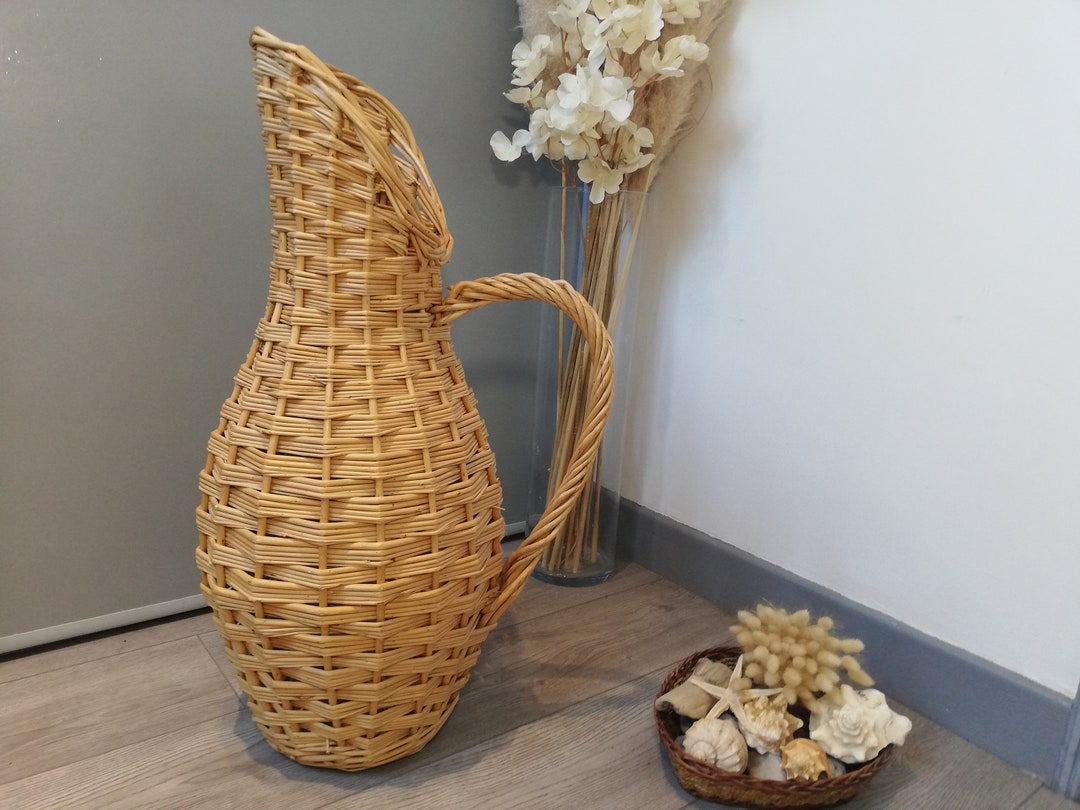 Wicker Pitcher / Rattan Vase / Rattan Vase / Umbrella Stand - Etsy