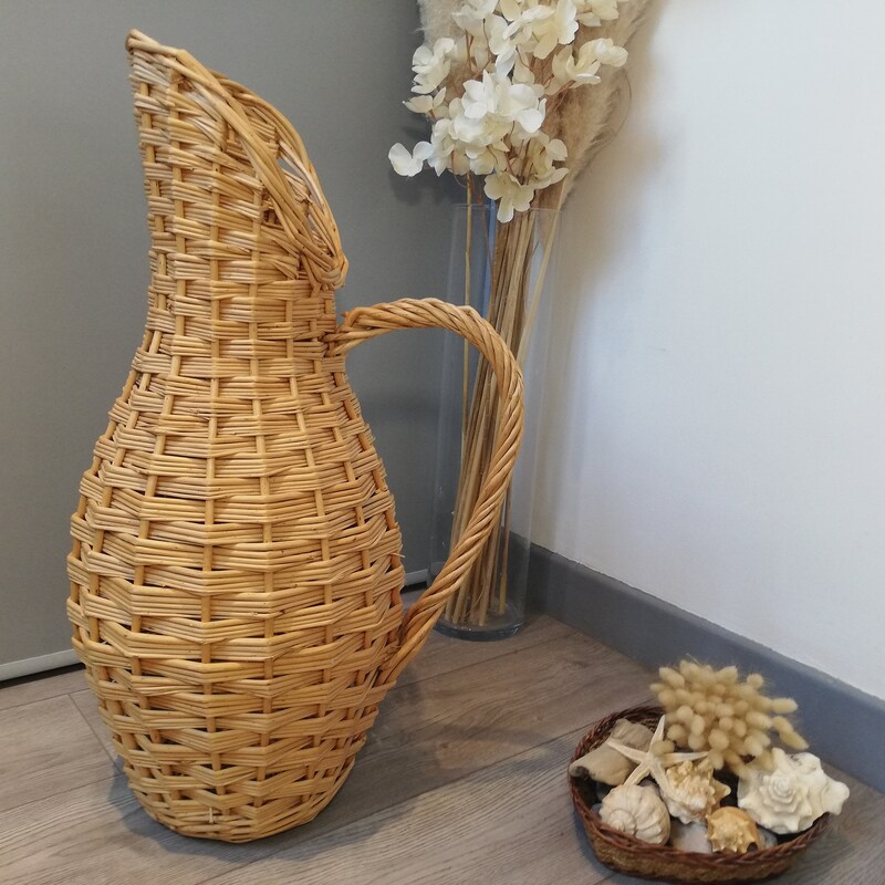 Wicker Pitcher - Etsy