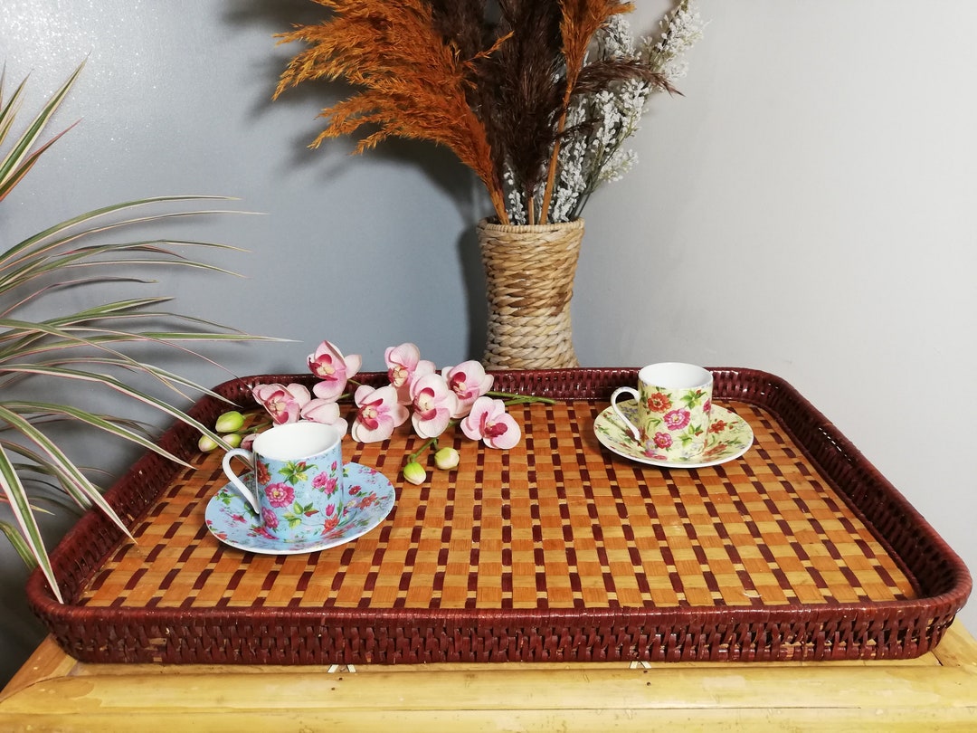 Vintage Shanghai Handicrafts / Bamboo Tray / Wooden Tray / Tray ...