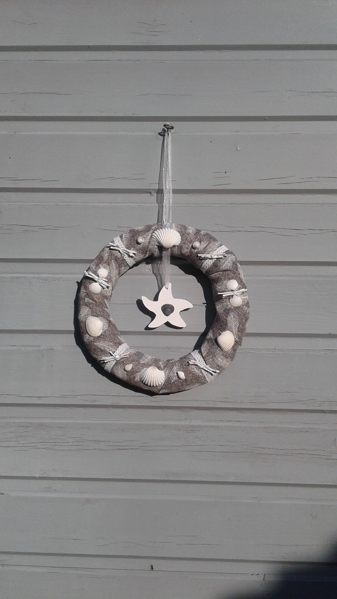Shell Wreath Door Wreath Gray Wreath Wall Decoration - Etsy