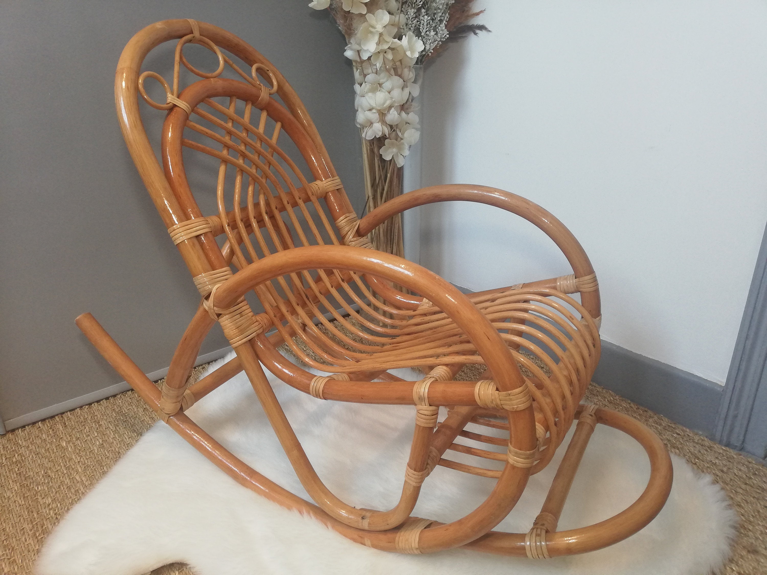Vintage Rocking Chair Rocking Chair Rocking Chair for Children Bamboo Chair Armchair Rattan Rocking Chair Etsy UK
