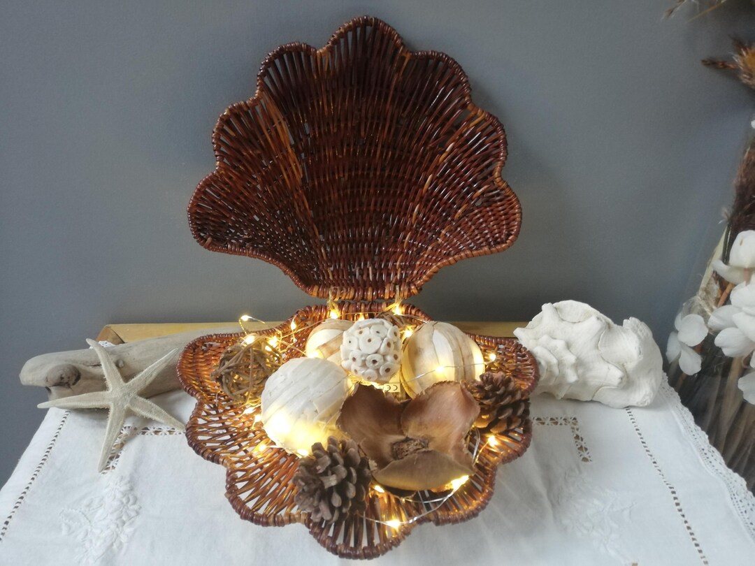 Wicker Seashell / Rattan Basket / Rattan Box / Wicker Seashell ...