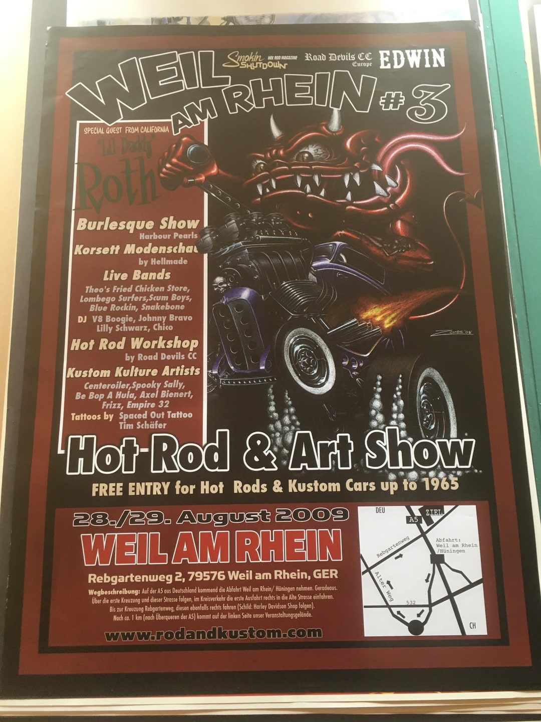 Hot Rod Events Poster Road Devils Cc-because on the Rhine 2009 - Etsy
