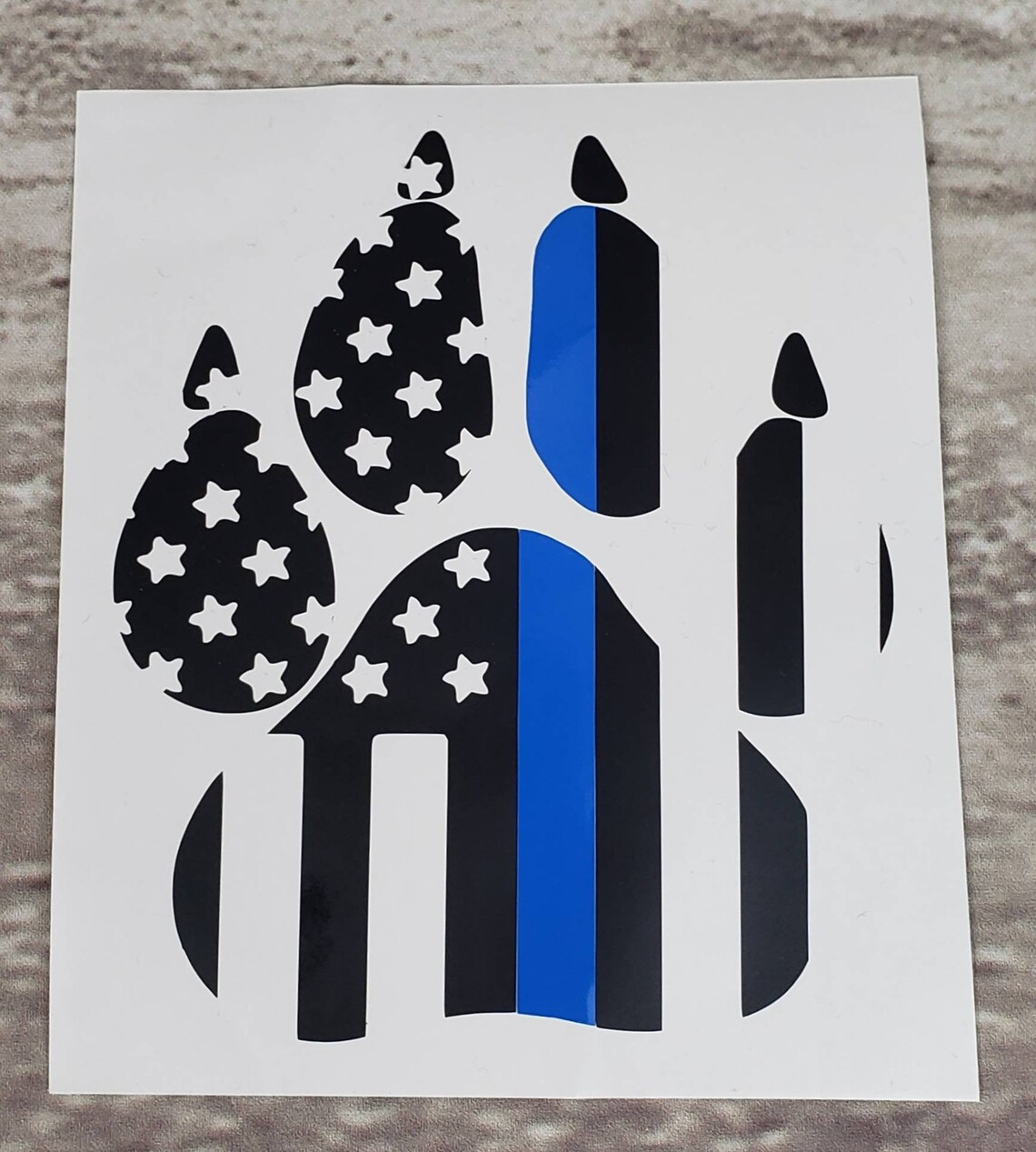 American Flag K9 Paw Print Vinyl Decal | Etsy