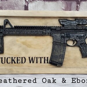 Wooden AR-15 Rifle AR-15 Rifle Sign Wooden Gun Decor Hunting Rifle Gun ...