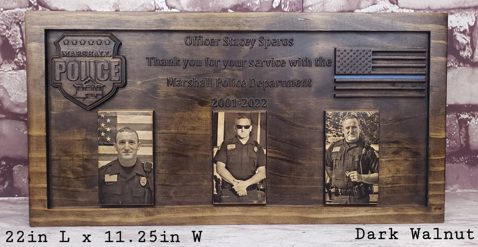 Customizable Law Enforcement Retirement Plaque With Painted American ...